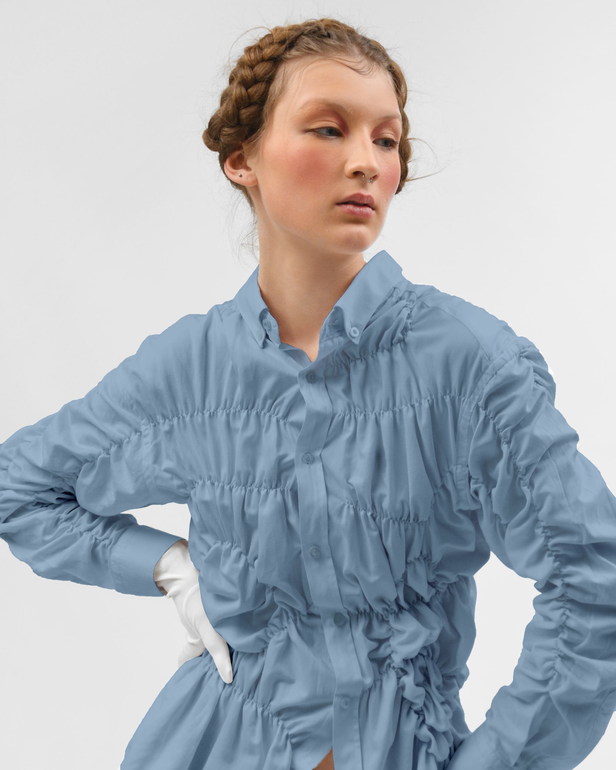 Upcycling Shirt in blue – I AM VOLYA